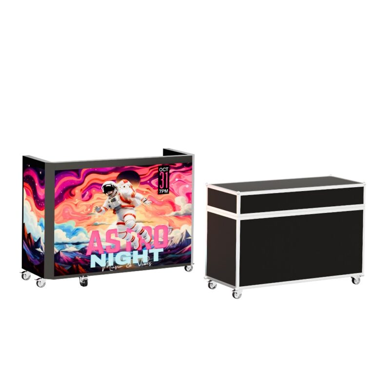 LED Foldable DJ Booth | Folds Compact to Fit in a Car